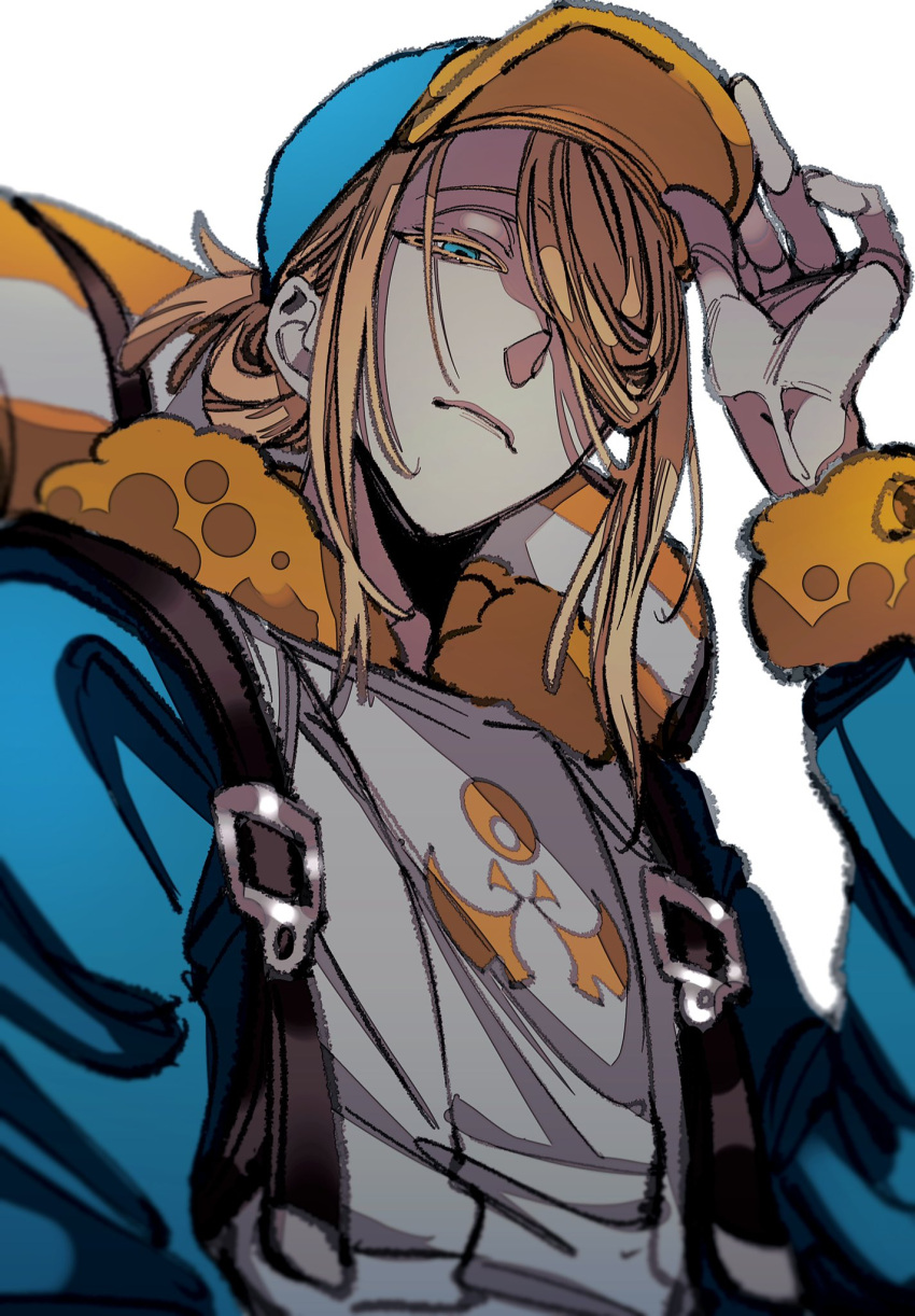 Safebooru - 1boy backpack bag blonde hair blue eyes colored eyelashes ...