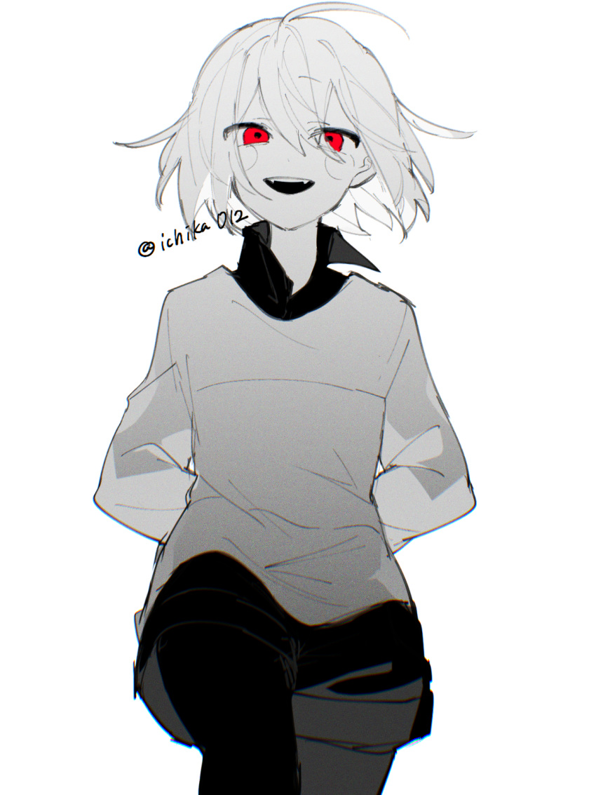Safebooru - 1other :d ahoge arms behind back bob cut chara (undertale ...