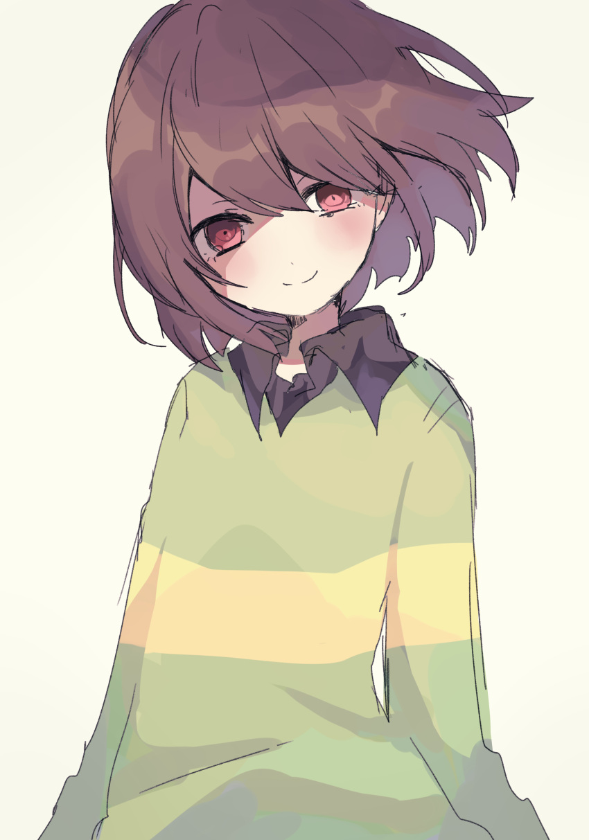 Safebooru - 1other absurdres arms at sides blush bob cut brown hair ...