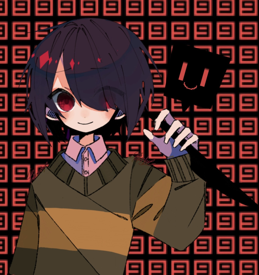 Safebooru - 1other arm at side black hair bob cut chara (undertale ...