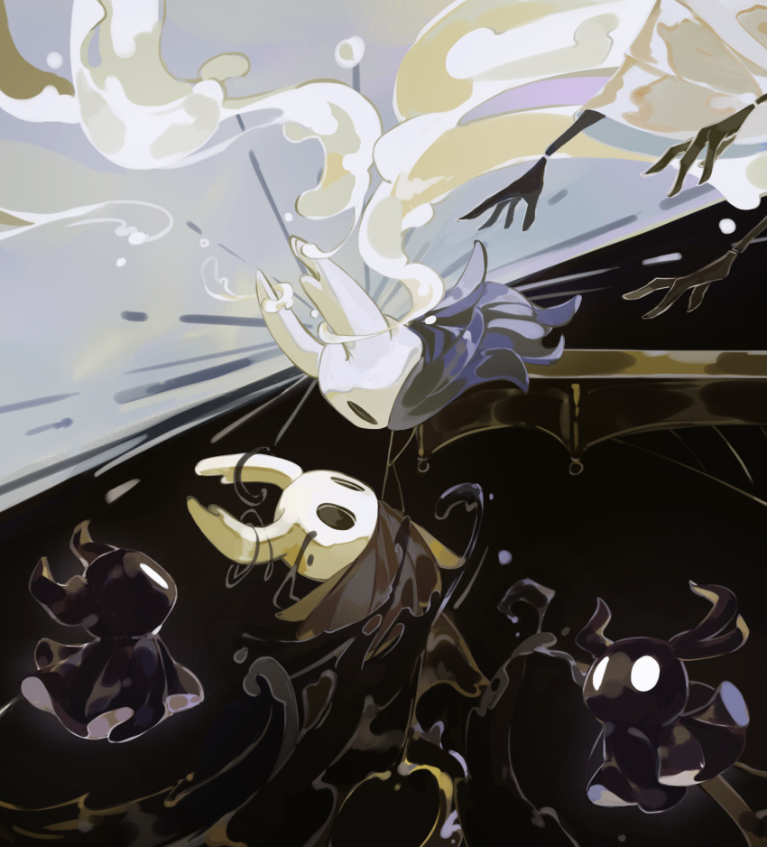 Safebooru - black eyes black liquid blank eyes blankowalski cloak ...