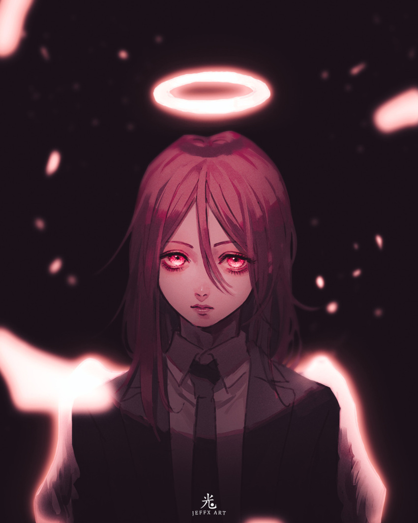 Safebooru - 1boy angel angel devil (chainsaw man) angel wings black jacket black necktie black ...