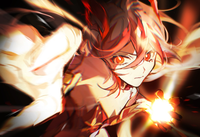 Safebooru - 1girl closed mouth flaming hand fu hua fu hua (fenghuang of ...