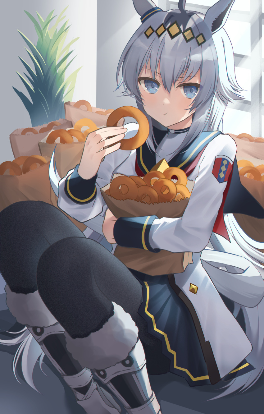 Safebooru - 1girl absurdres ahoge animal ears blue eyes doughnut ear ...