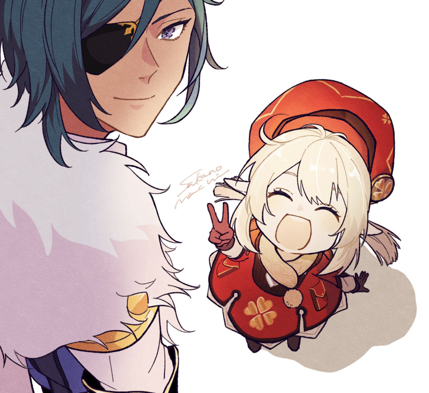 Safebooru - 1boy 1girl bangs blue eyes blue hair closed eyes clover dark-skinned male dark skin ...