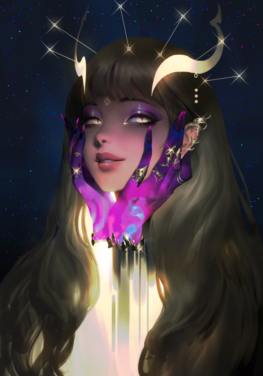 Safebooru - 1girl absurdres bangs black hair blunt bangs colored skin ...