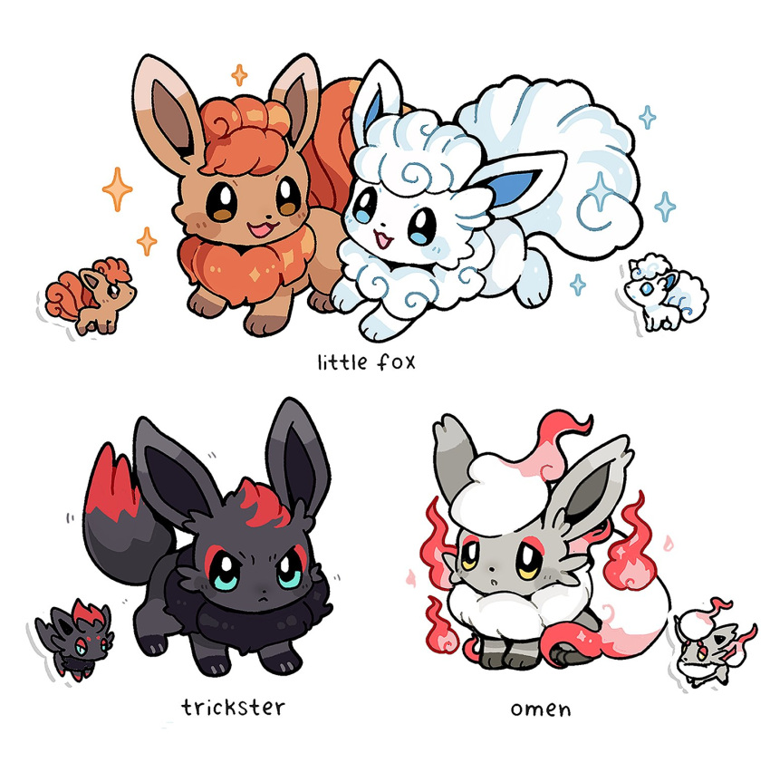 Safebooru - alolan vulpix animal focus blue eyes blush brown eyes eevee ...