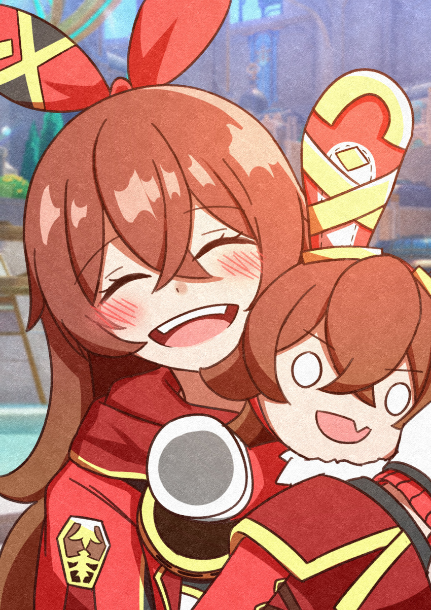 Safebooru - 1girl amber (genshin impact) baron bunny (genshin impact) blush brown hair closed ...