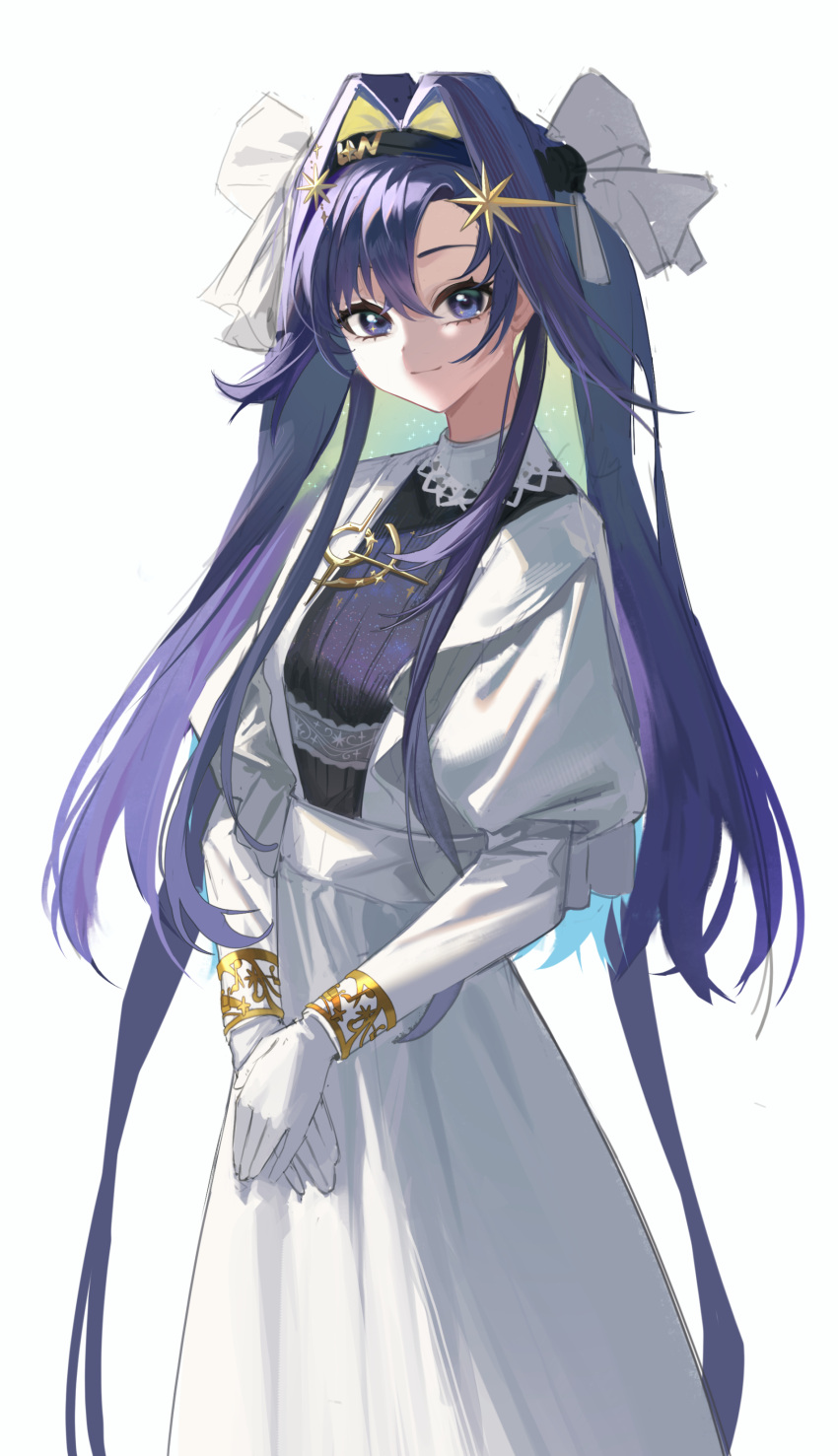 Safebooru - 1girl absurdres black hairband blonde hair blue eyes blue hair closed mouth colored ...