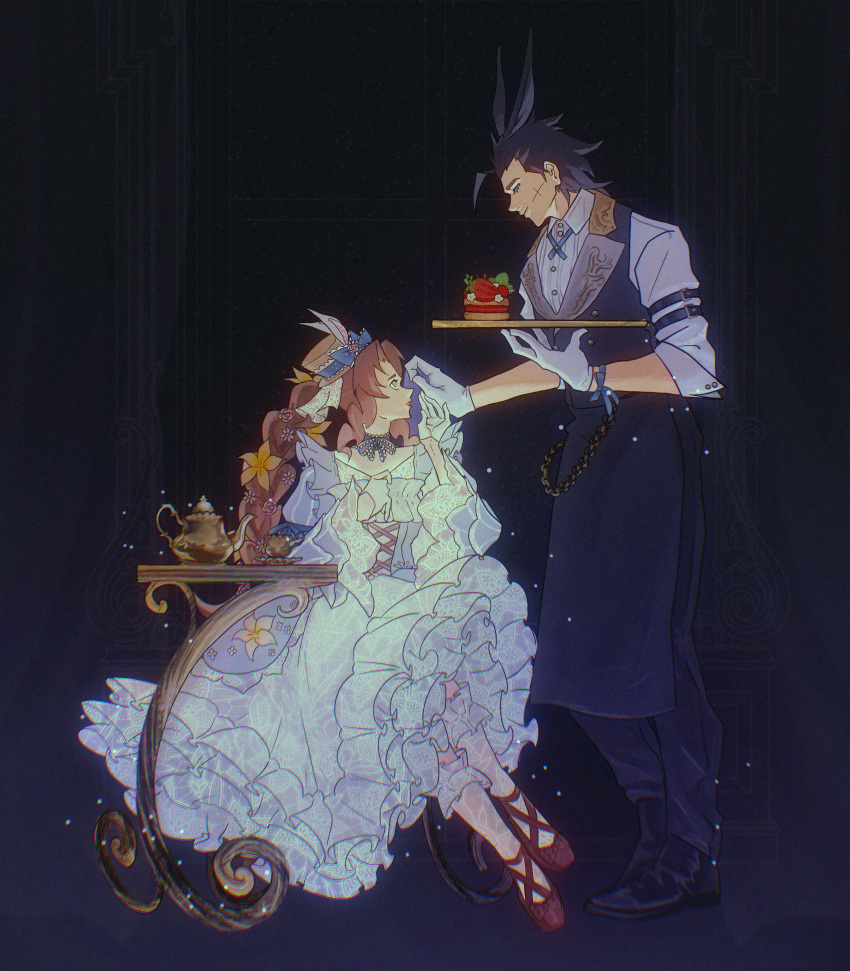 Safebooru - 1boy 1girl absurdres aerith gainsborough aerith gainsborough (classic coney) animal ...