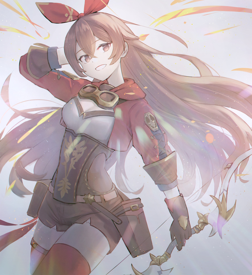 Safebooru - 1girl amber (genshin impact) bow (weapon) brown eyes brown gloves brown hair brown ...