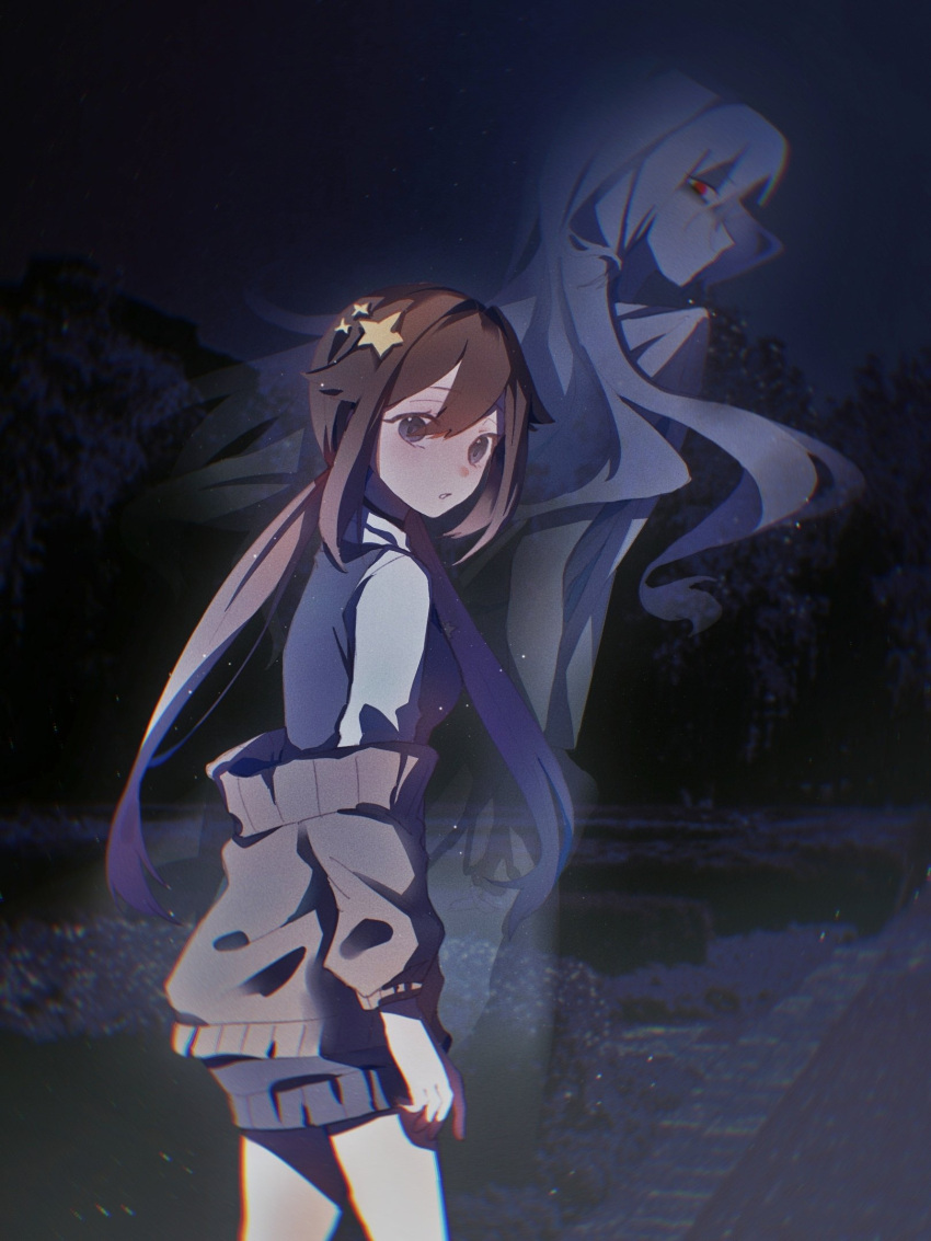 Safebooru - 1girl 1other brown hair cardigan degrees of lewdity english ...