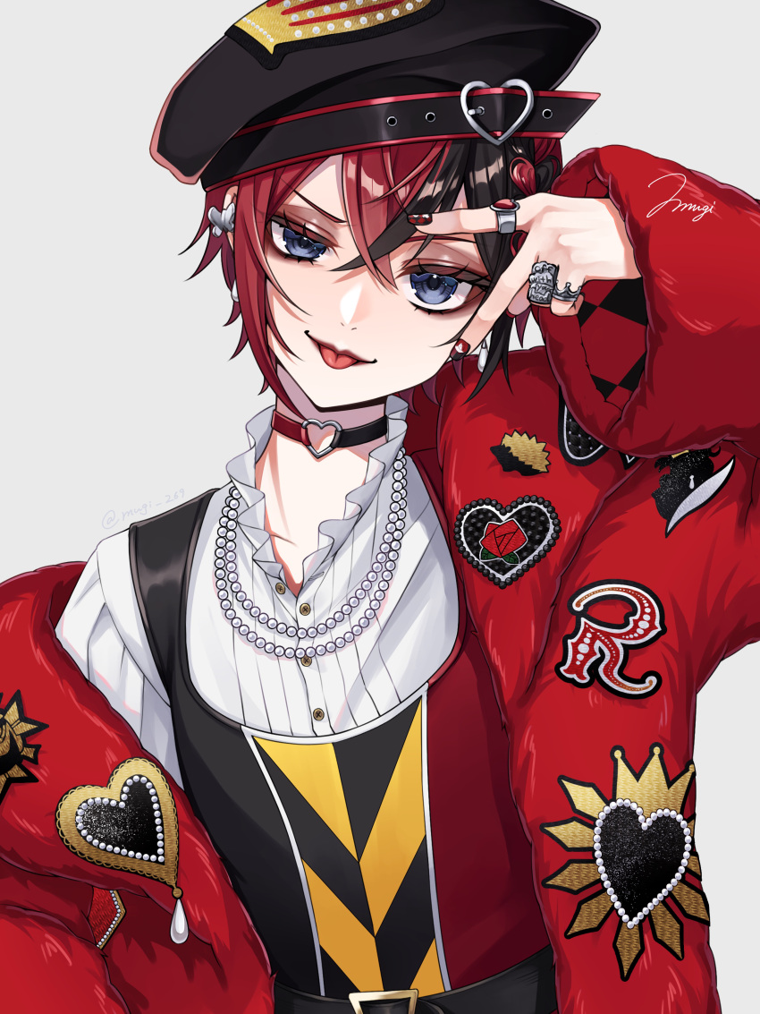 Safebooru - 1boy 2mugi absurdres black hair black hat closed mouth hat heart collar highres ...