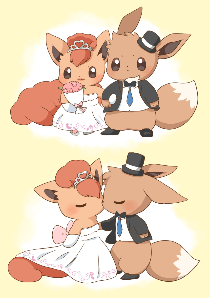 Safebooru - commission crown dress eevee hat heart highres kana (maple926) kiss lipstick makeup ...