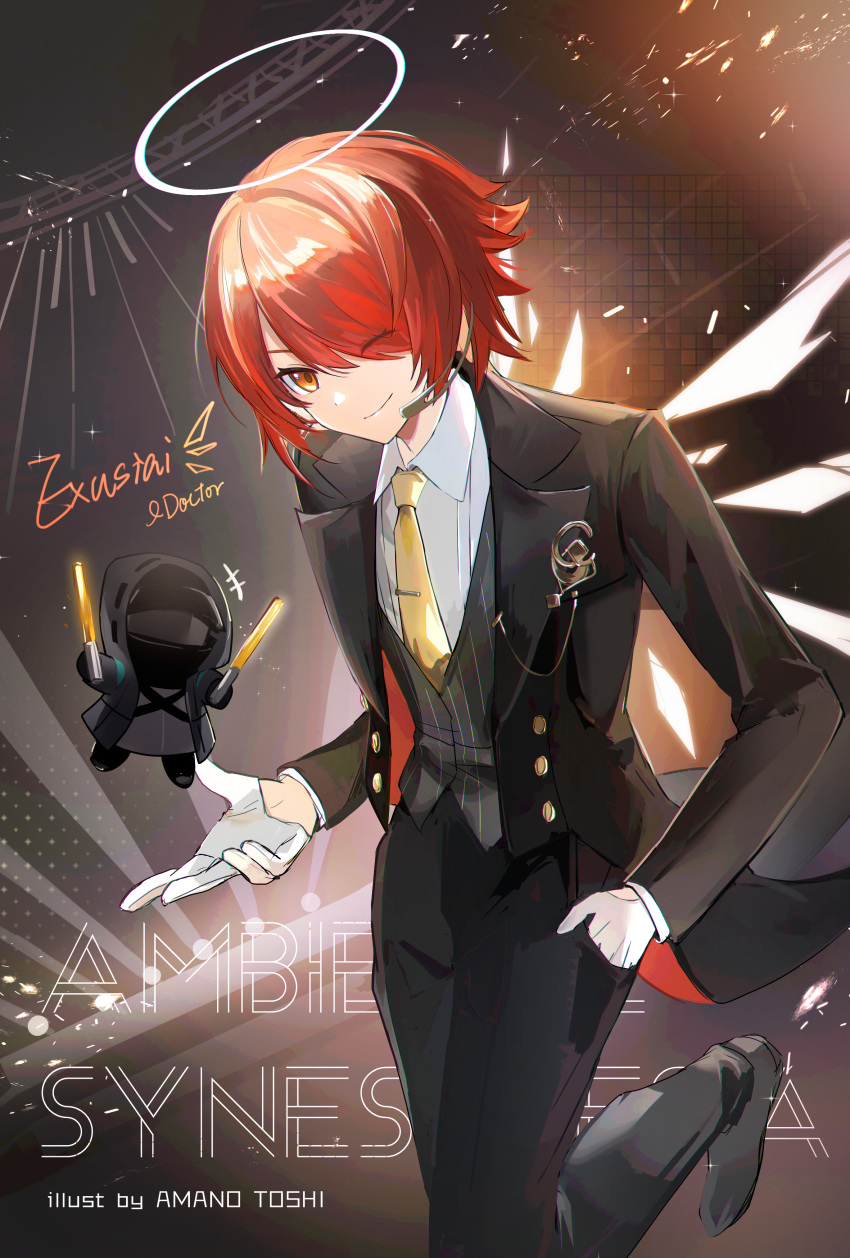 Safebooru - +++ 1girl 1other ;) absurdres amano toshi ambience synesthesia arknights black ...