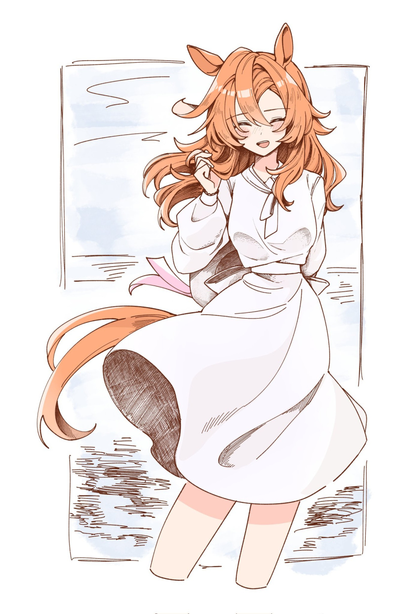 Safebooru - 1girl amano (amano miko) animal ears back bow blush bow closed eyes commentary ...