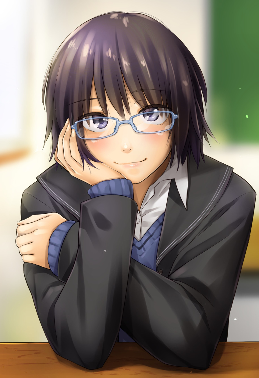 Safebooru - 1girl absurdres amagami black hair blurry blush commentary request depth of field ...