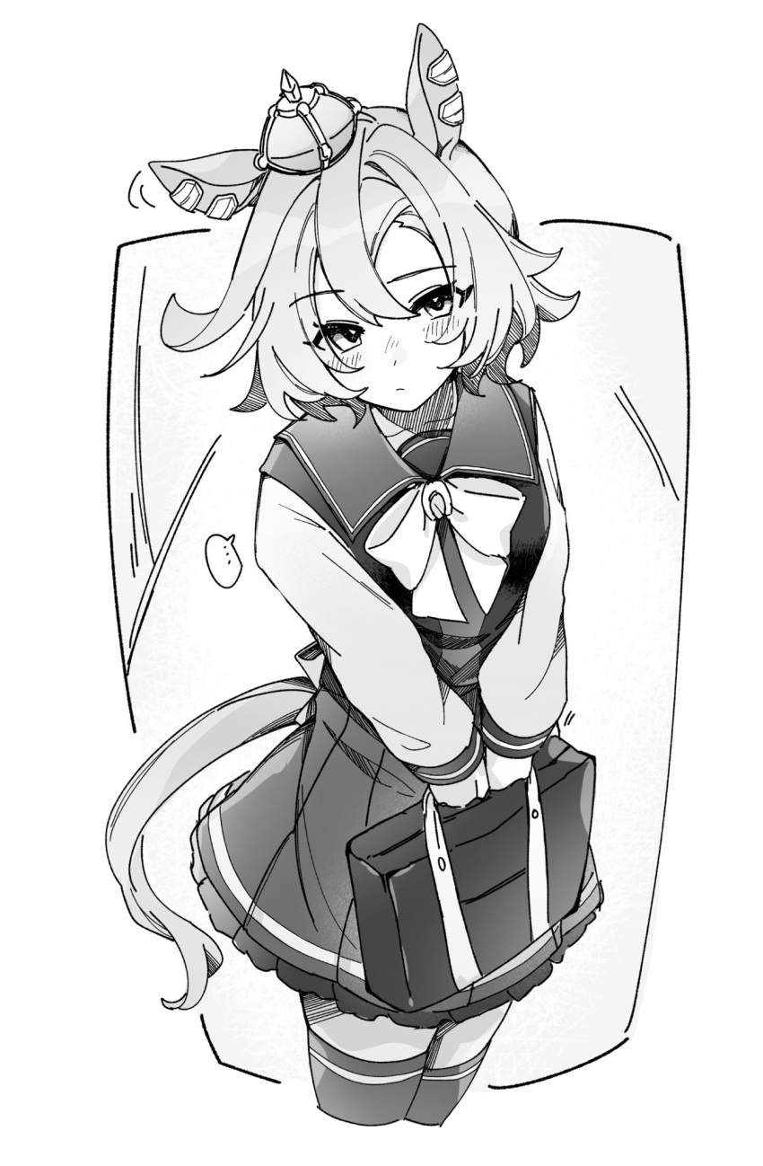 Safebooru - ... 1girl amano (amano miko) animal ears bag blush commentary cropped legs crown ear ...