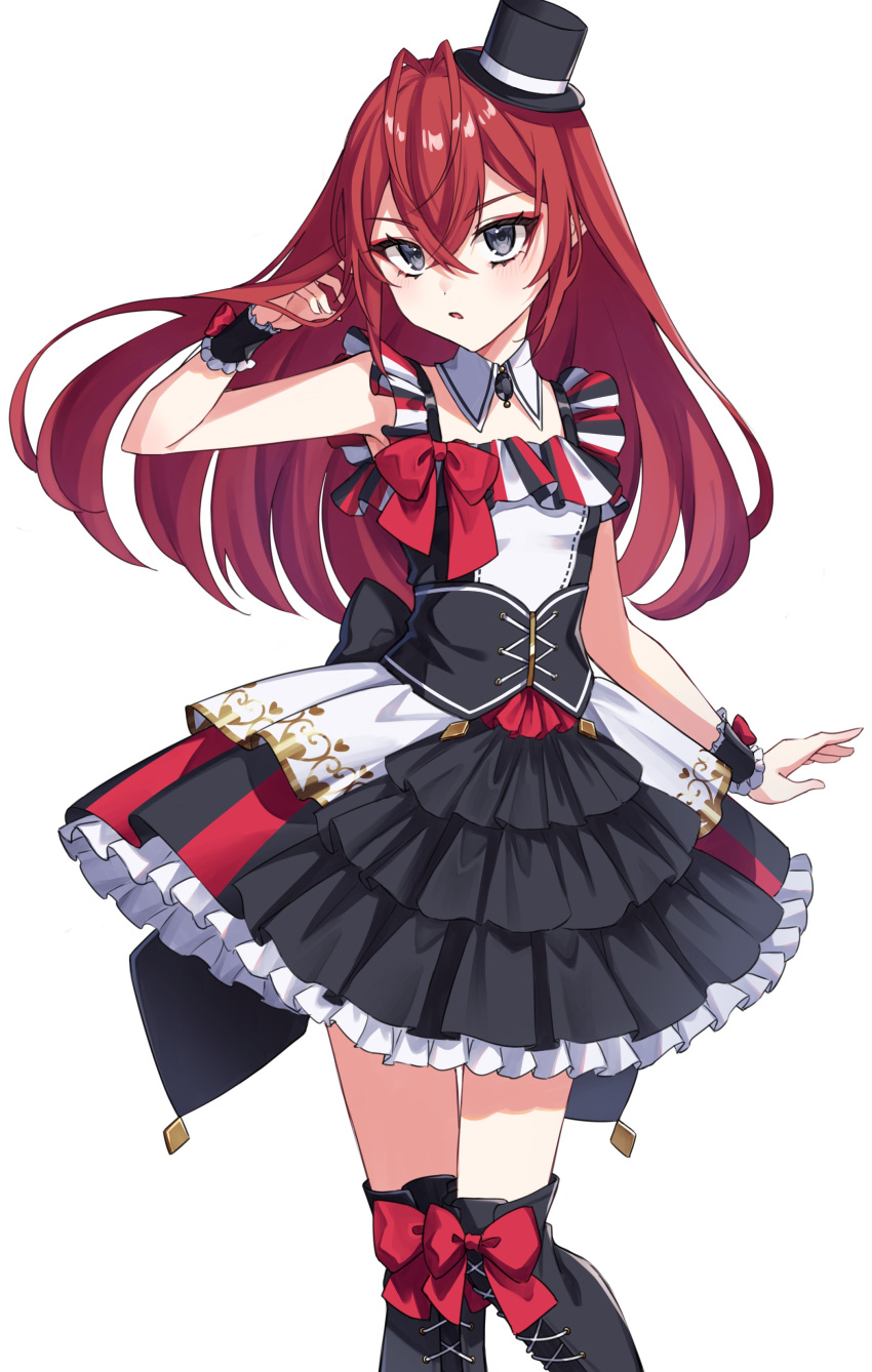 Safebooru - 1girl 2mugi absurdres boots bow collar detached collar dress frilled dress frills ...