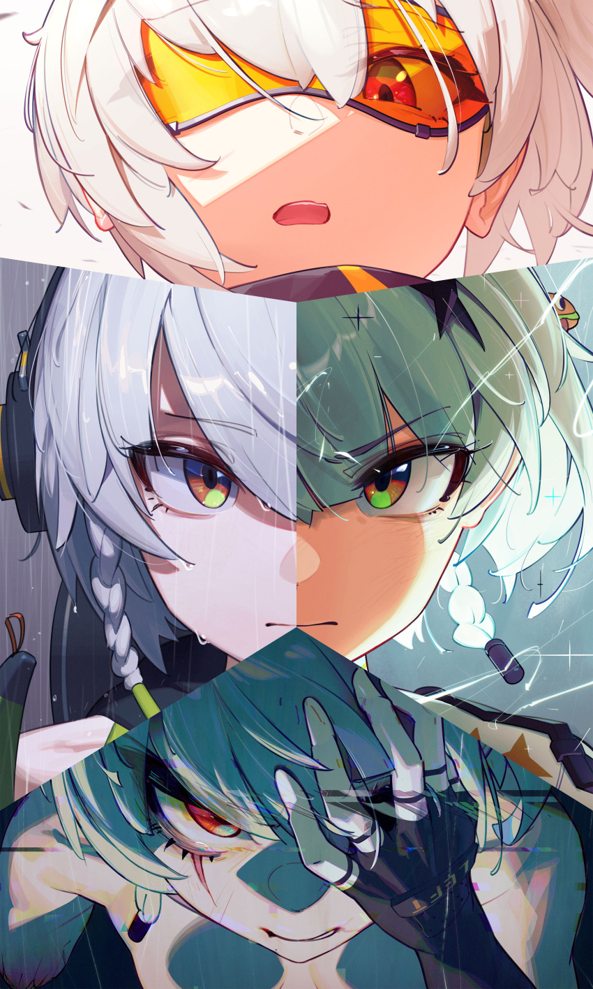 Safebooru - 3girls absurdres anby demara anby demara (silver soldier) angry black hairband ...