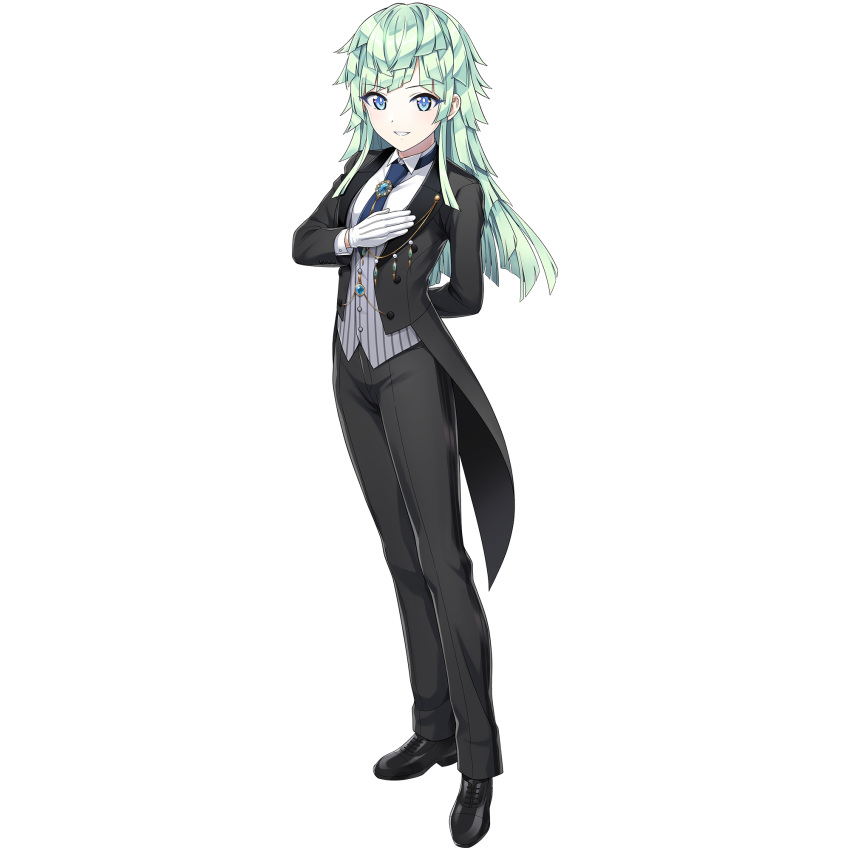 Safebooru - 1girl black pants black suit blue eyes blue necktie breasts ...