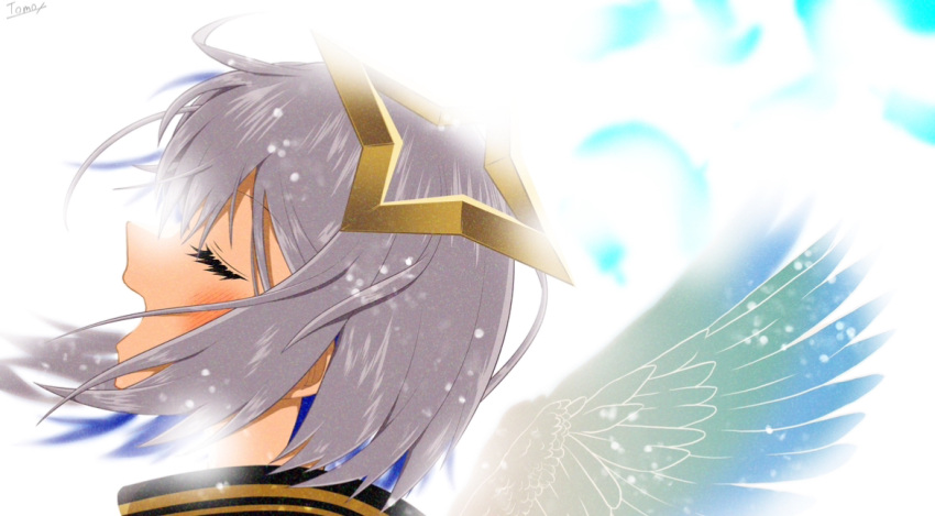 Safebooru - 1girl amane kanata amane kanata (1st costume) angel angel wings black dress blue ...