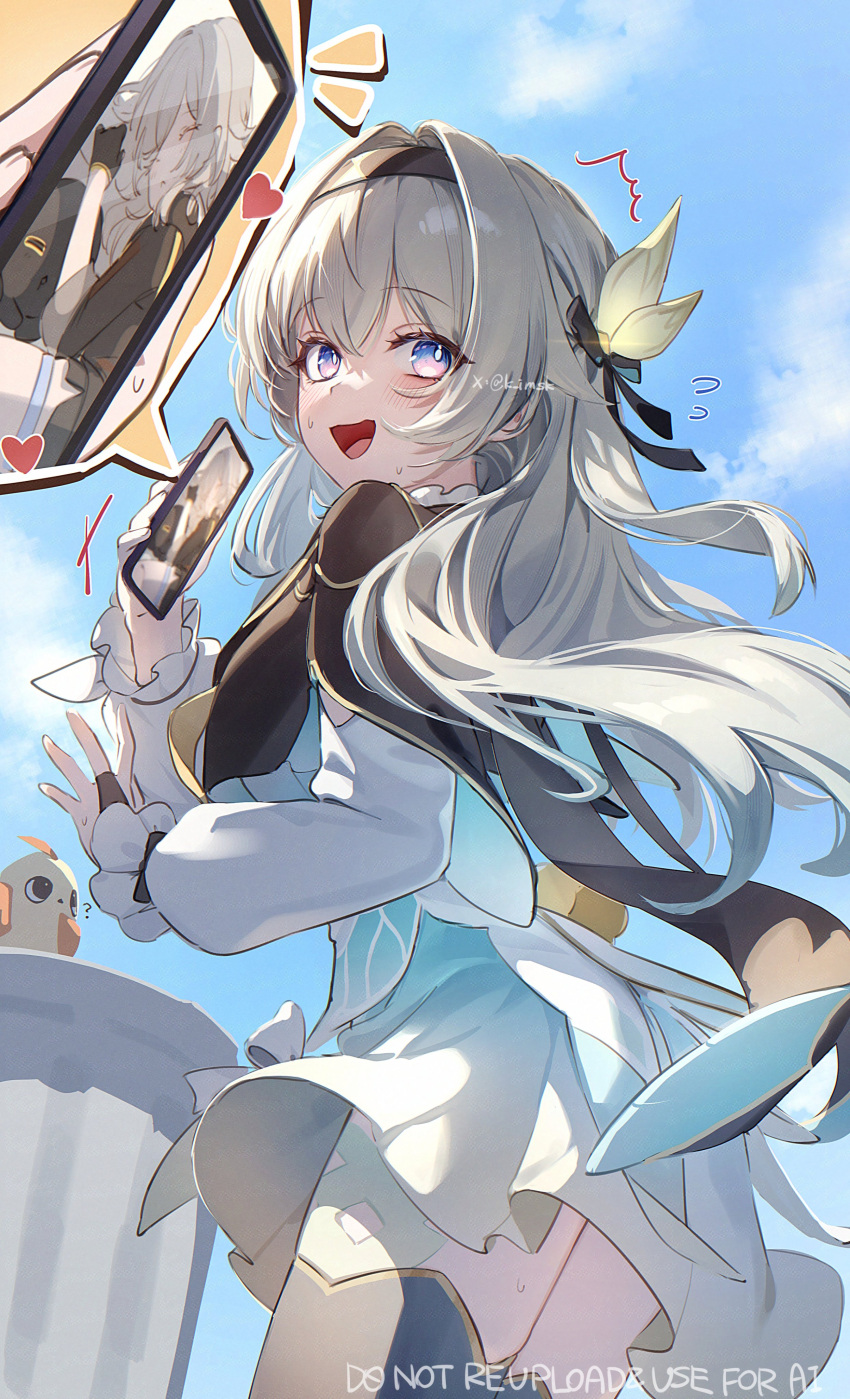 Safebooru - 1girl absurdres aqua hair aqua thighhighs black bridal gauntlets black hairband blue ...