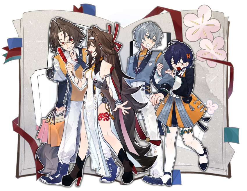 Safebooru - 2boys 2girls ahoge bag belle (delicate sunlight) (zenless ...