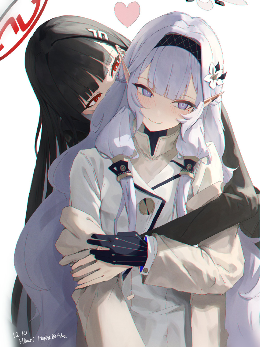 Safebooru - 2girls absurdres behind another black hair blue archive ...