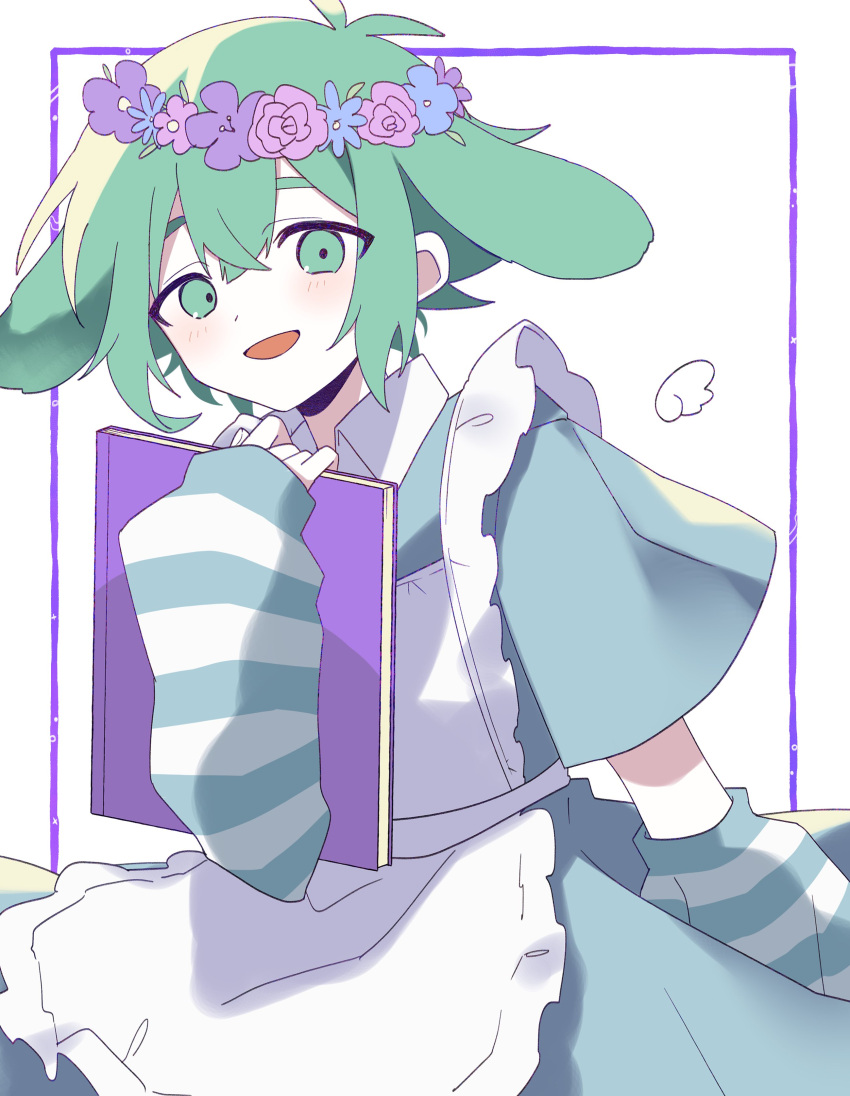 Safebooru - 1boy :d absurdres alternate costume animal ears antenna ...