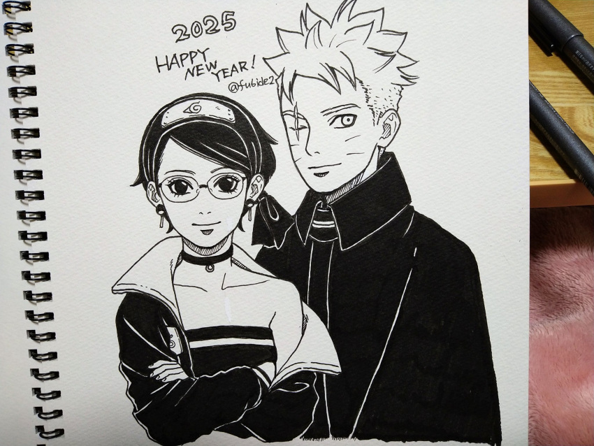 Safebooru - 1boy 1girl 2025 art tools in frame boruto: two blue vortex ...