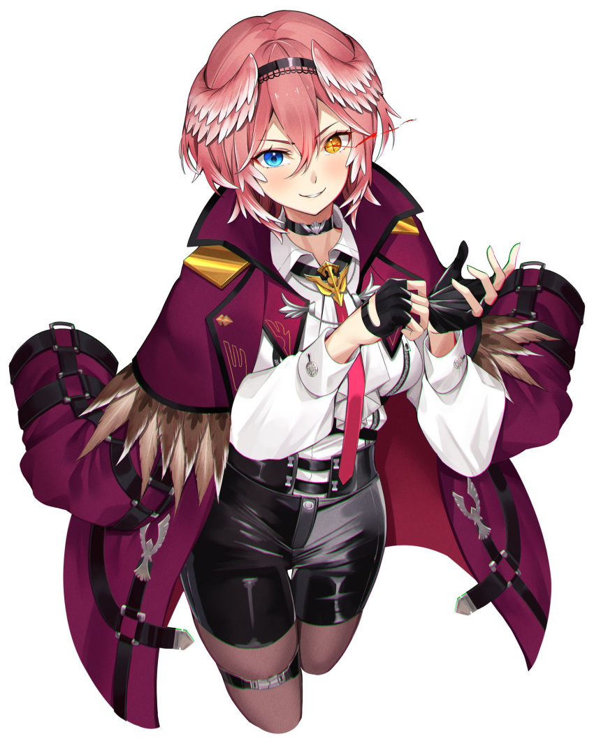 Safebooru - 1girl adjusting clothes adjusting gloves blue eyes choker coat coat on shoulders ...