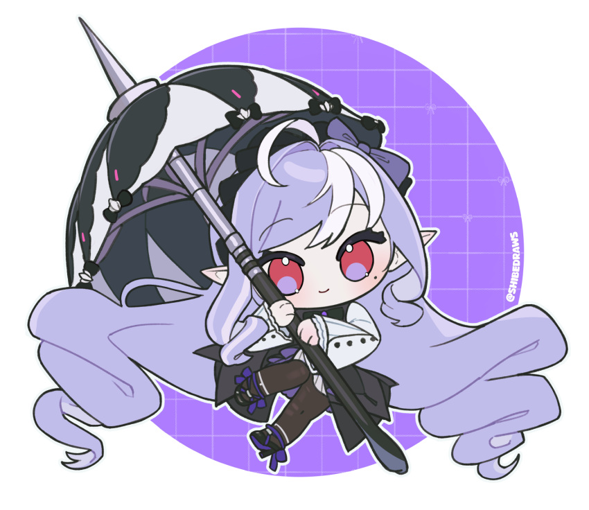 Safebooru - 1girl black shoes black skirt brown pantyhose chibi closed ...