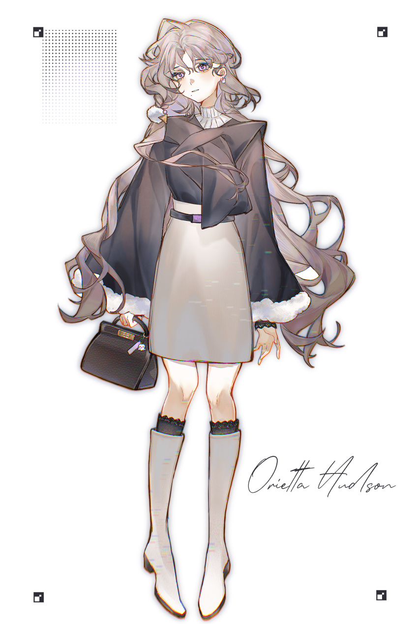 Safebooru - 1girl absurdres bag black shoes boots brown hair brown ...