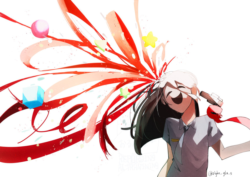 Safebooru - 1girl :d ball blue necktie cube gangle (the amazing digital ...