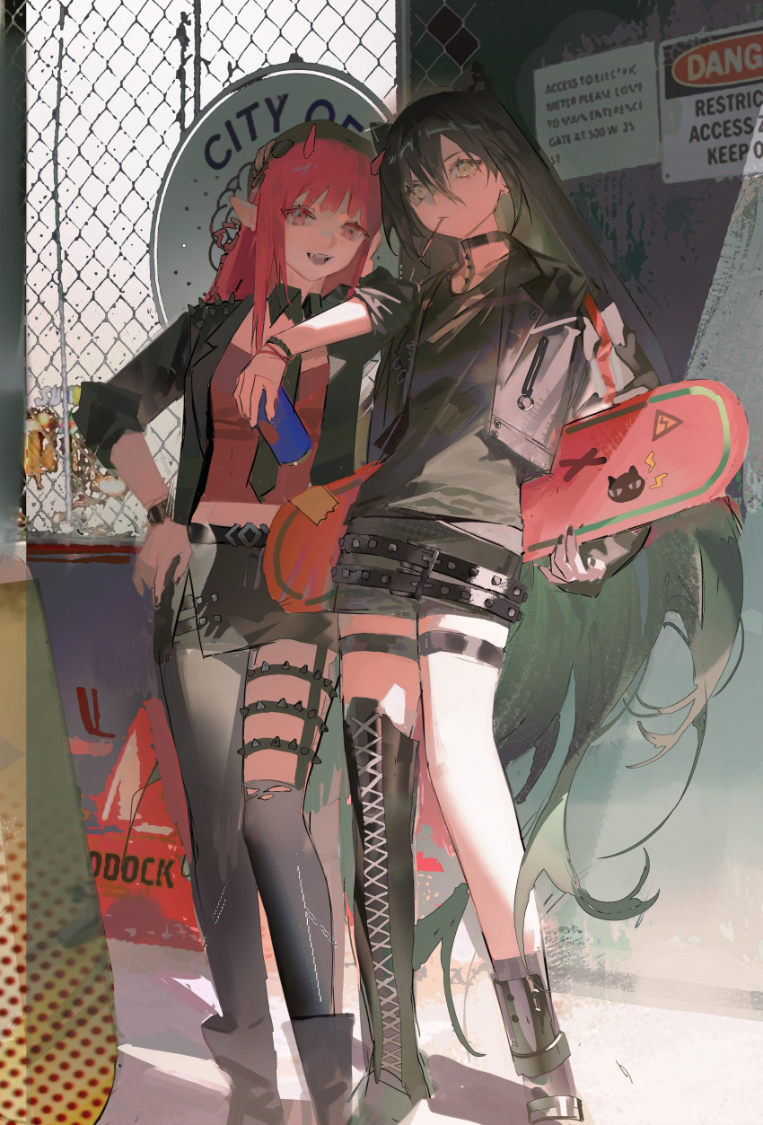 Safebooru - 2girls absurdres ambience synesthesia animal ears ankle boots arknights armlet ...