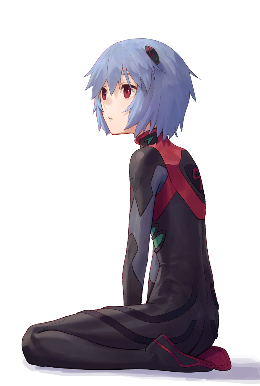 Safebooru - 1girl ayanami rei blue hair hair between eyes highres neon genesis evangelion parted ...