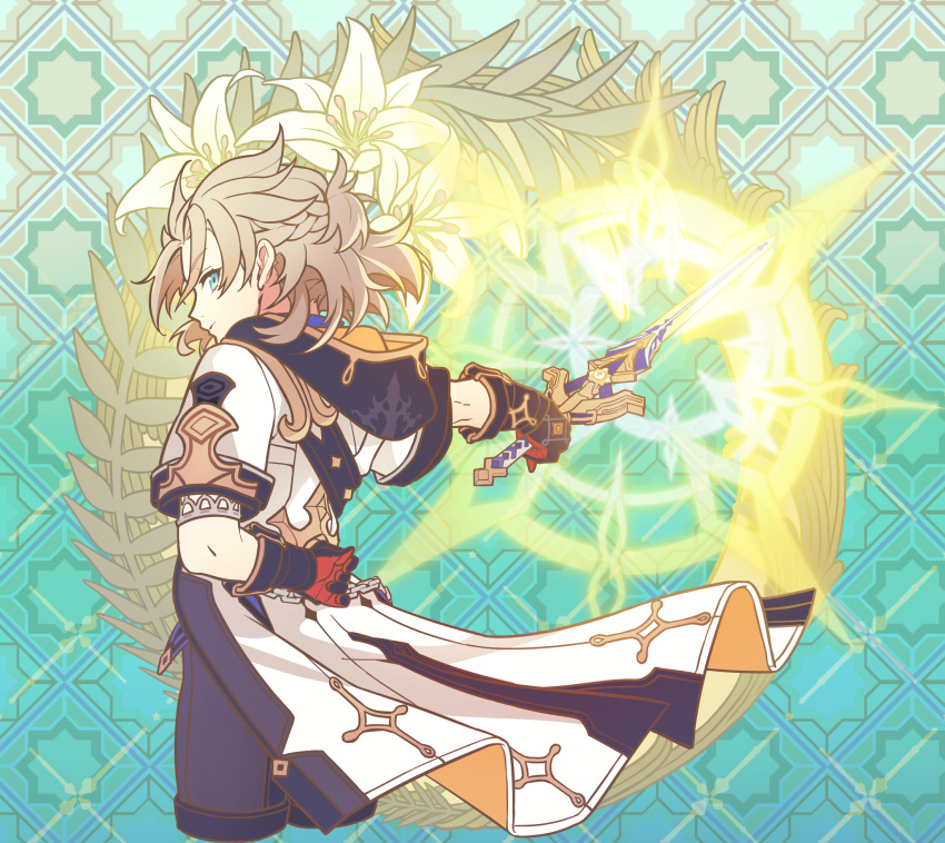 Safebooru - 1boy albedo (genshin impact) black gloves blonde hair blue ...