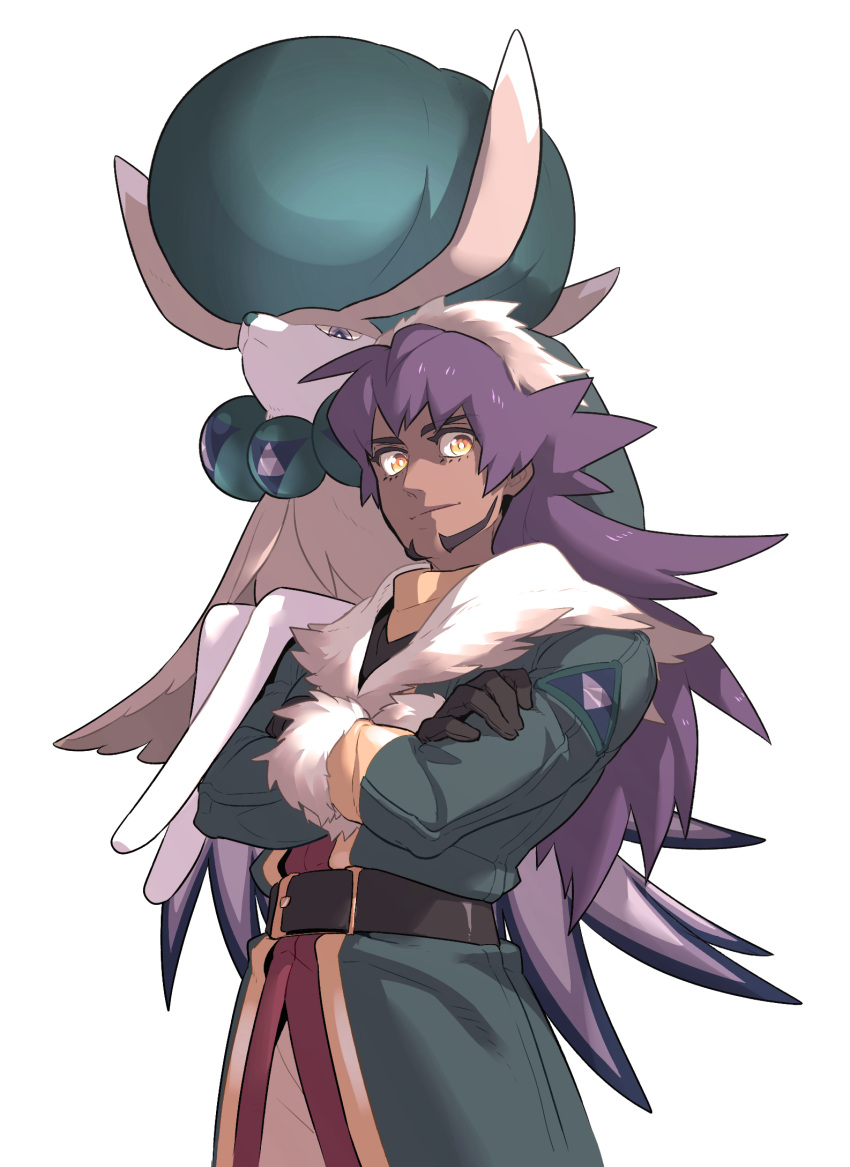 Safebooru - 1boy belt black gloves bright pupils calyrex closed mouth coat commentary request ...