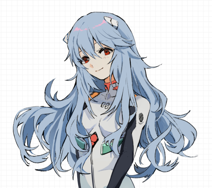 Safebooru - 1girl alternate hair length alternate hairstyle ayanami rei bangs blue hair bodysuit ...