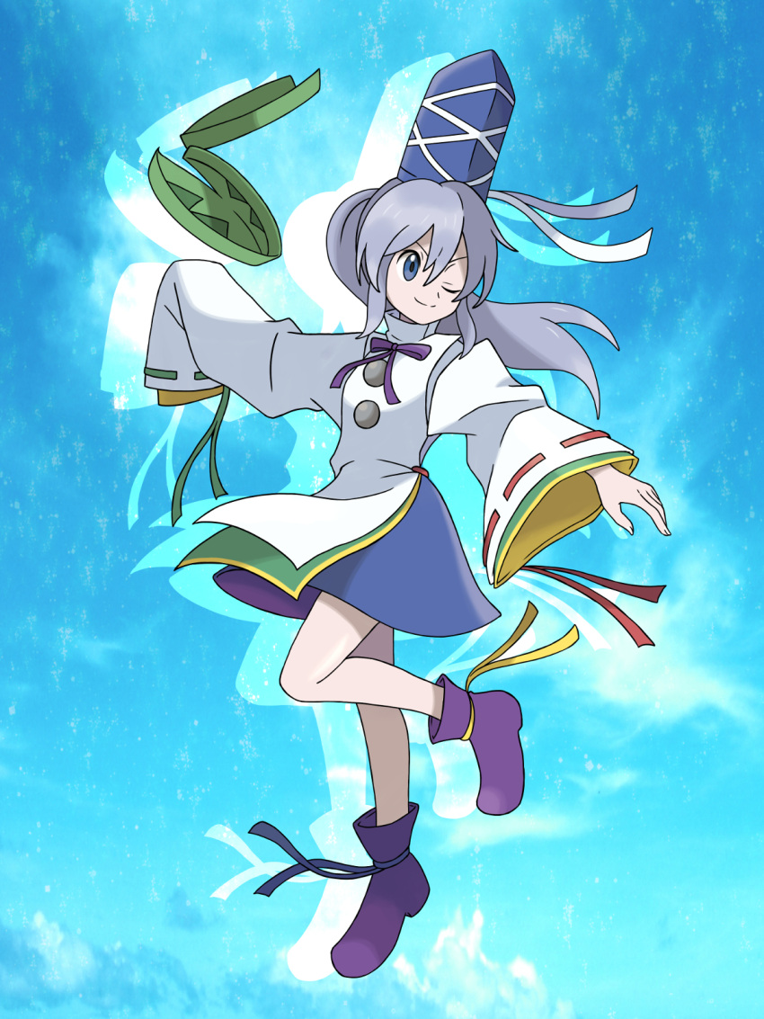 Safebooru - 1girl asatsuki (fgfff) blue eyes blue headwear blue skirt ...