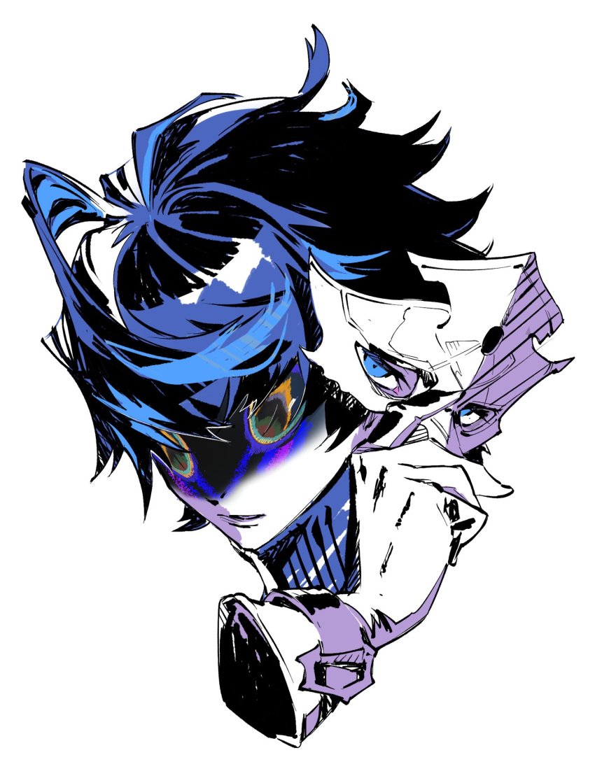 Safebooru - 1boy alchemy stars blue eyes blue hair disembodied limb ...