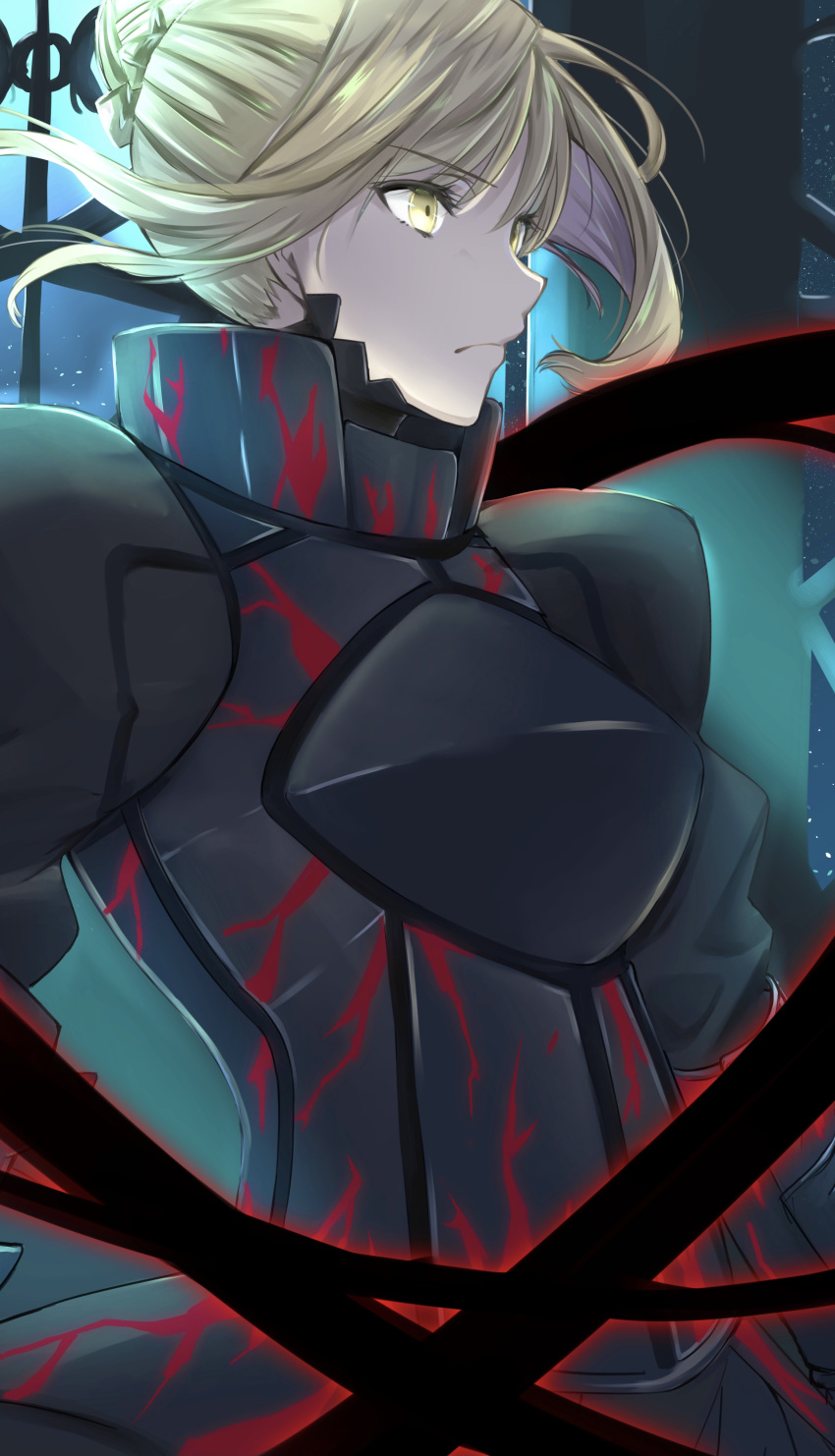 Safebooru - 1girl absurdres artoria pendragon (fate) bangs black dress black ribbon blonde hair ...