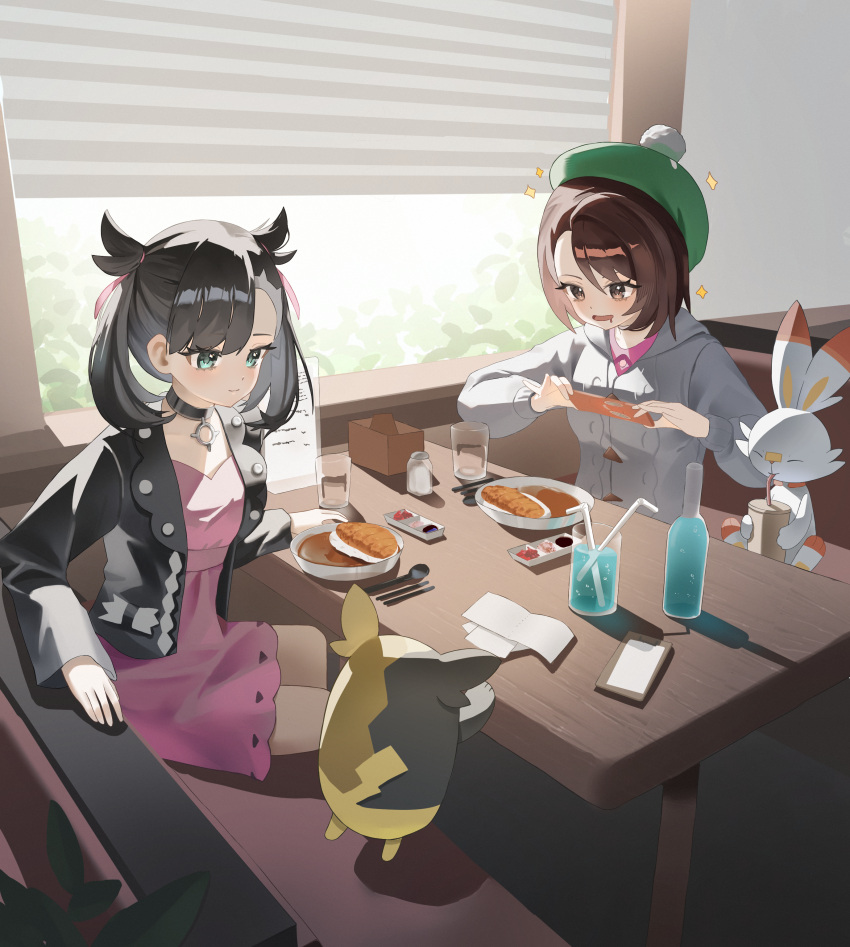Safebooru - 2girls absurdres black hair black jacket bottle bowl ...
