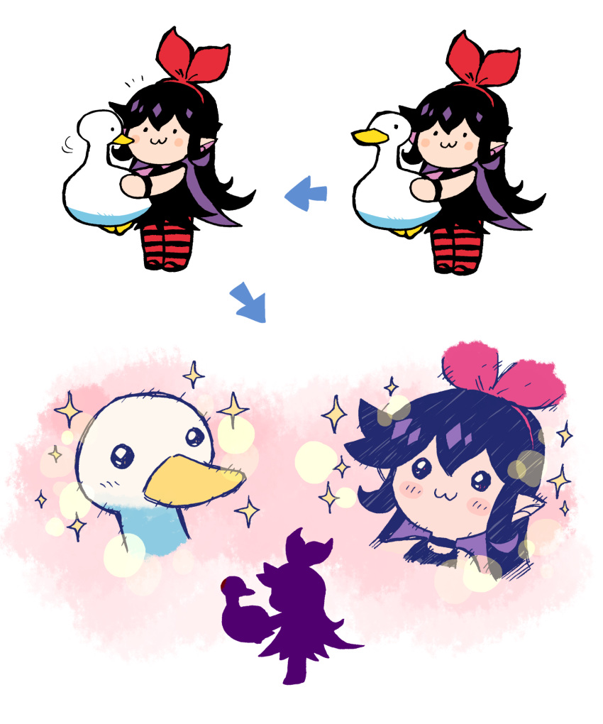 Safebooru - :3 arrow (symbol) bird black eyes blush stickers bow bow ...