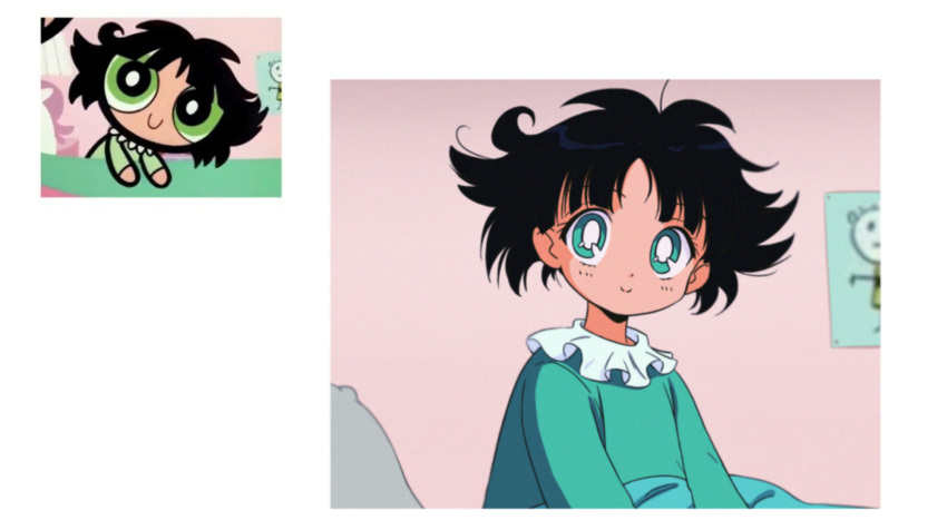 Safebooru - 1girl black hair bright pupils buttercup (ppg) buttercup ...