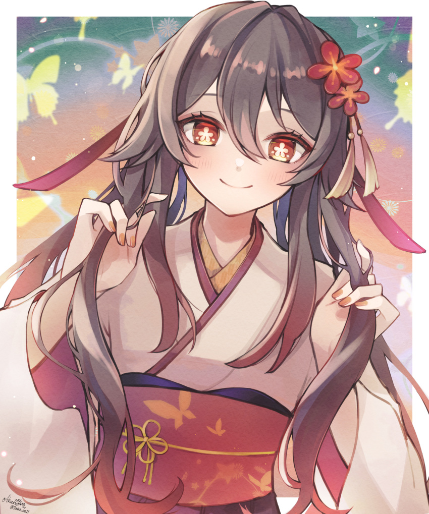 Safebooru 1girl 7aka Ne11 Abstract Background Alternate Costume Bangs 8717