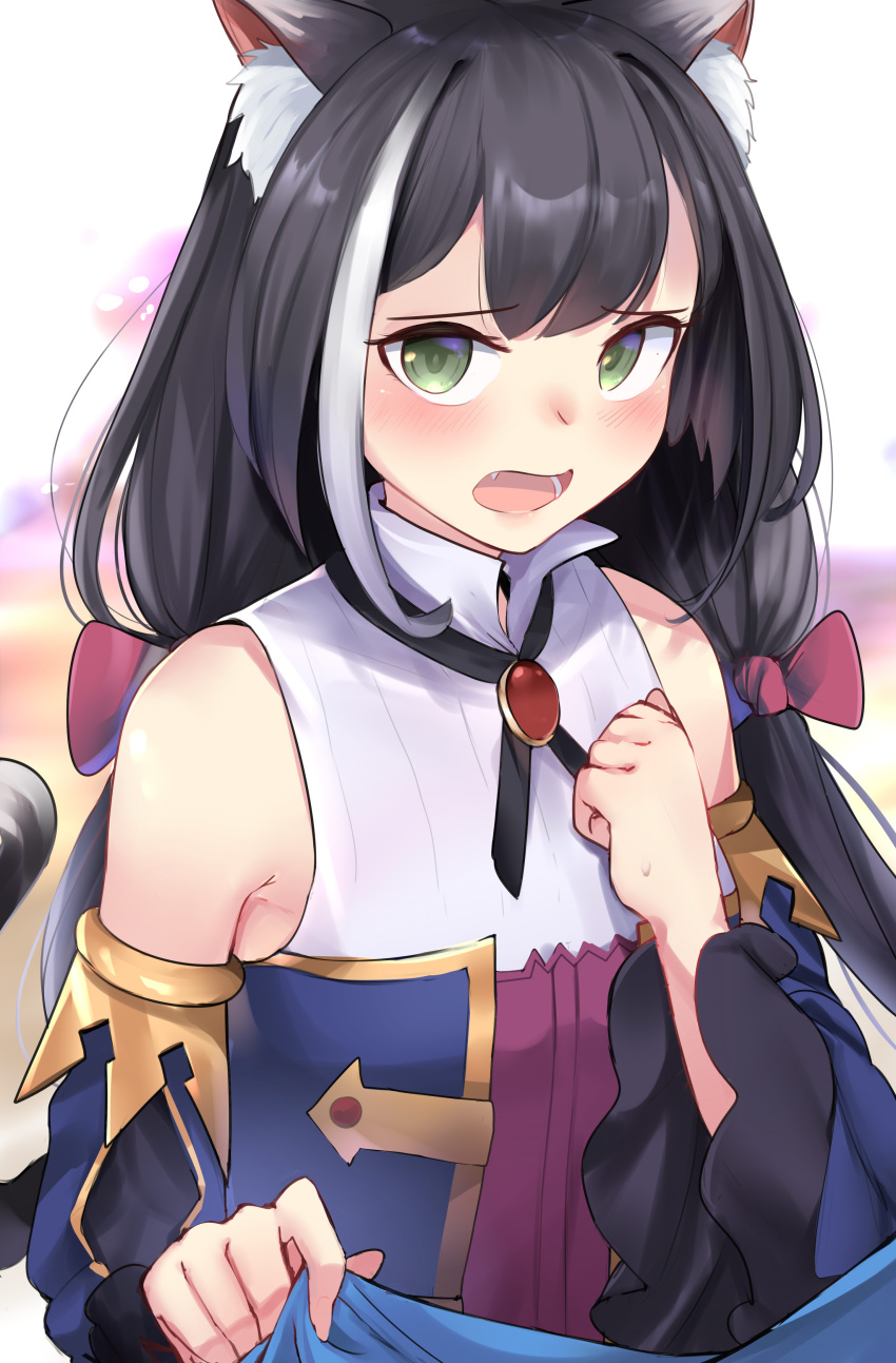 Safebooru - 1girl absurdres animal ear fluff animal ears bare shoulders black hair cat ears cat ...