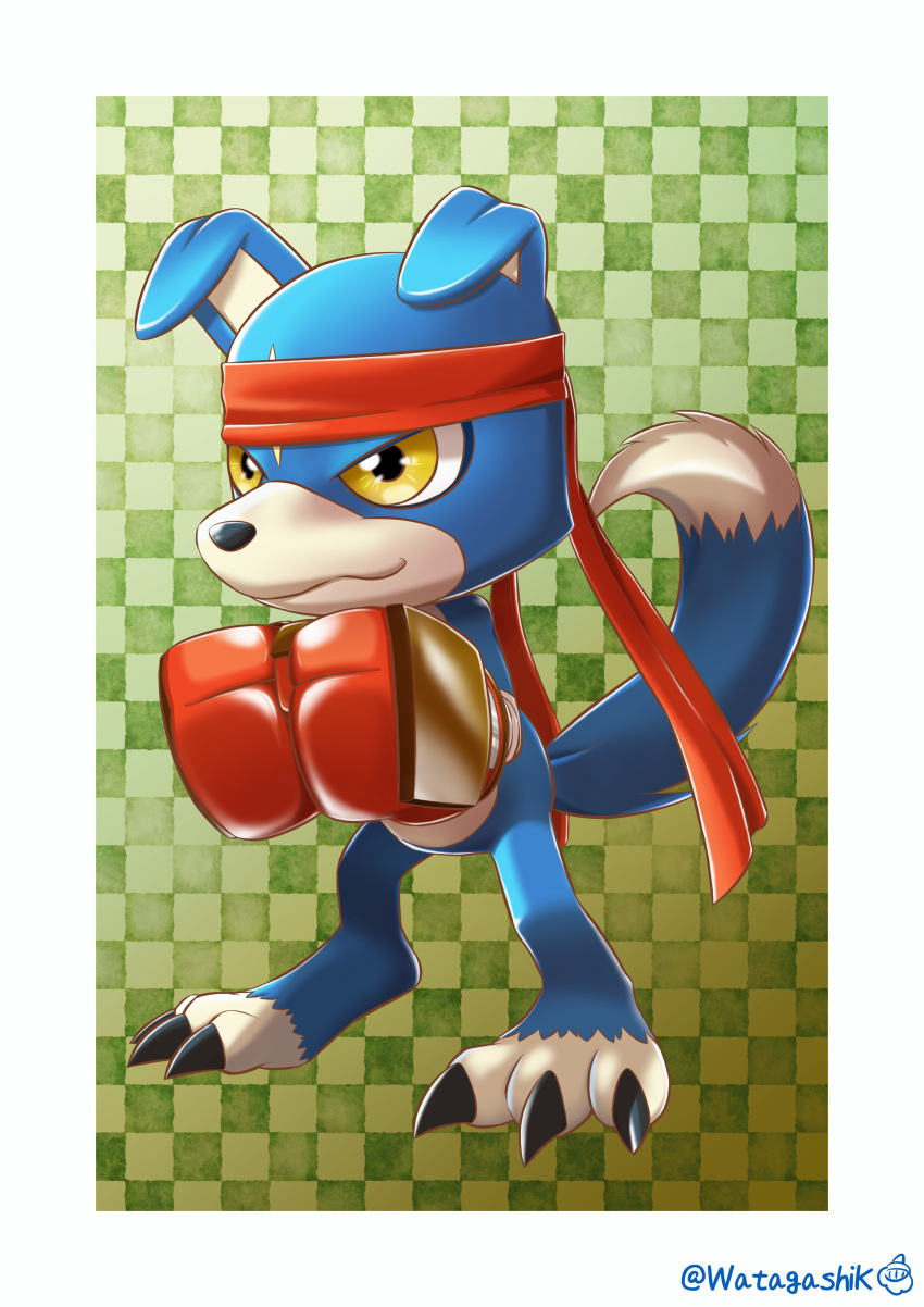 Safebooru - absurdres border boxing gloves checkered background closed ...