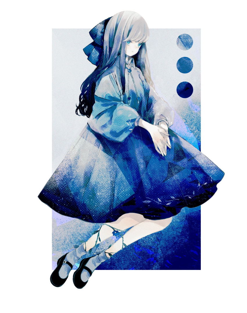 Safebooru 1girl Bangs Blue Bow Blue Dress Blue Eyes Blue Flower Blue 6752